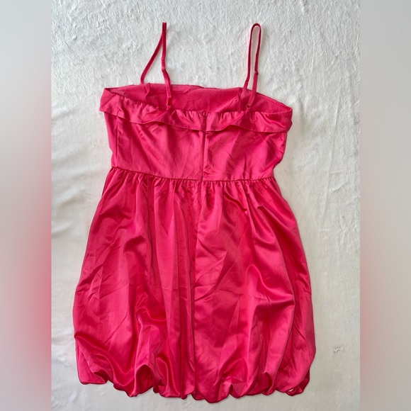 SHEIN | Dresses | Shein Spaghetti Strap Satin Bubble Dress Party Mini ...